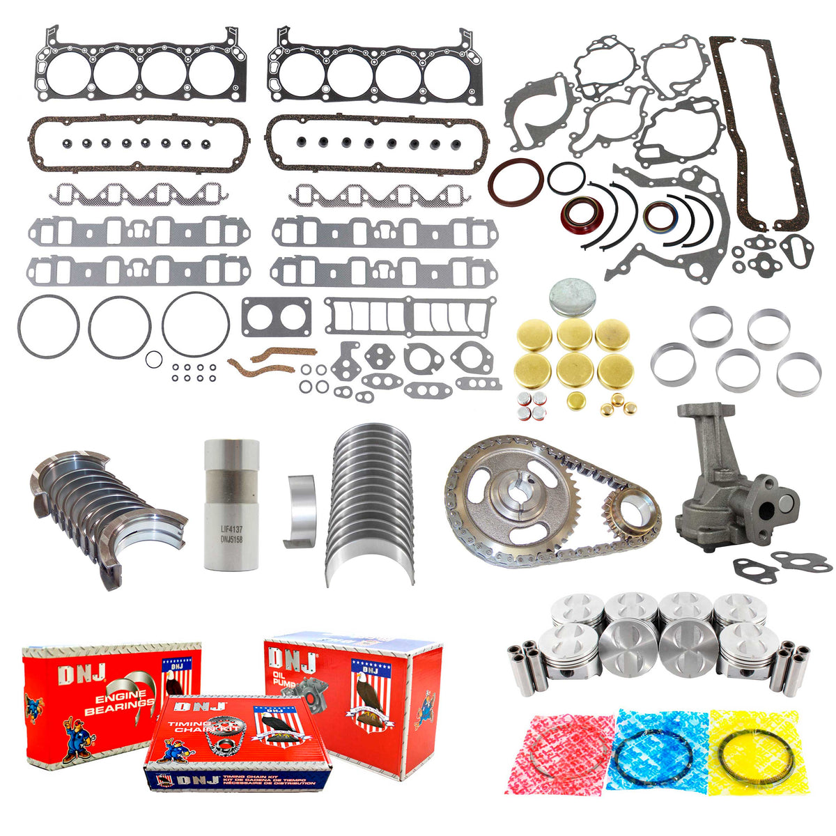 1965-1987 Ford 4.7L/5.0L 289 302 V8 Engine Rebuild Kit MPN# EK4112M